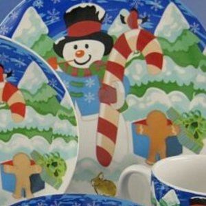 Dining | Snowman Winter Christmas 4 Piece Dinnerware Set | Poshmark